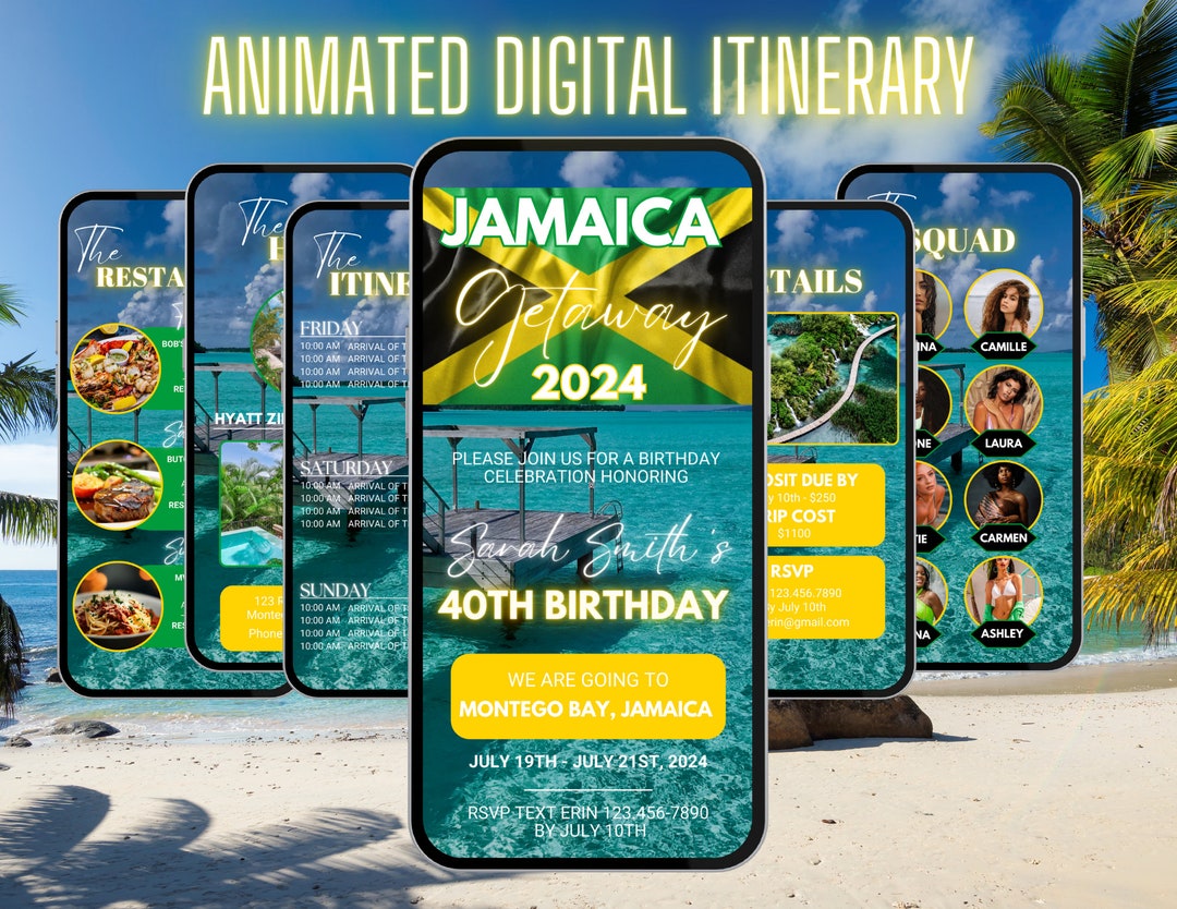 Jamaica Travel Template | Birthday Weekend Itinerary | Jamaica Getaway ...