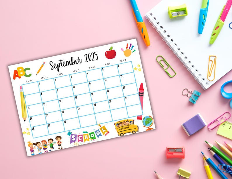 EDITABLE Printable September Calendar 2025 | Back to School Calendar ...