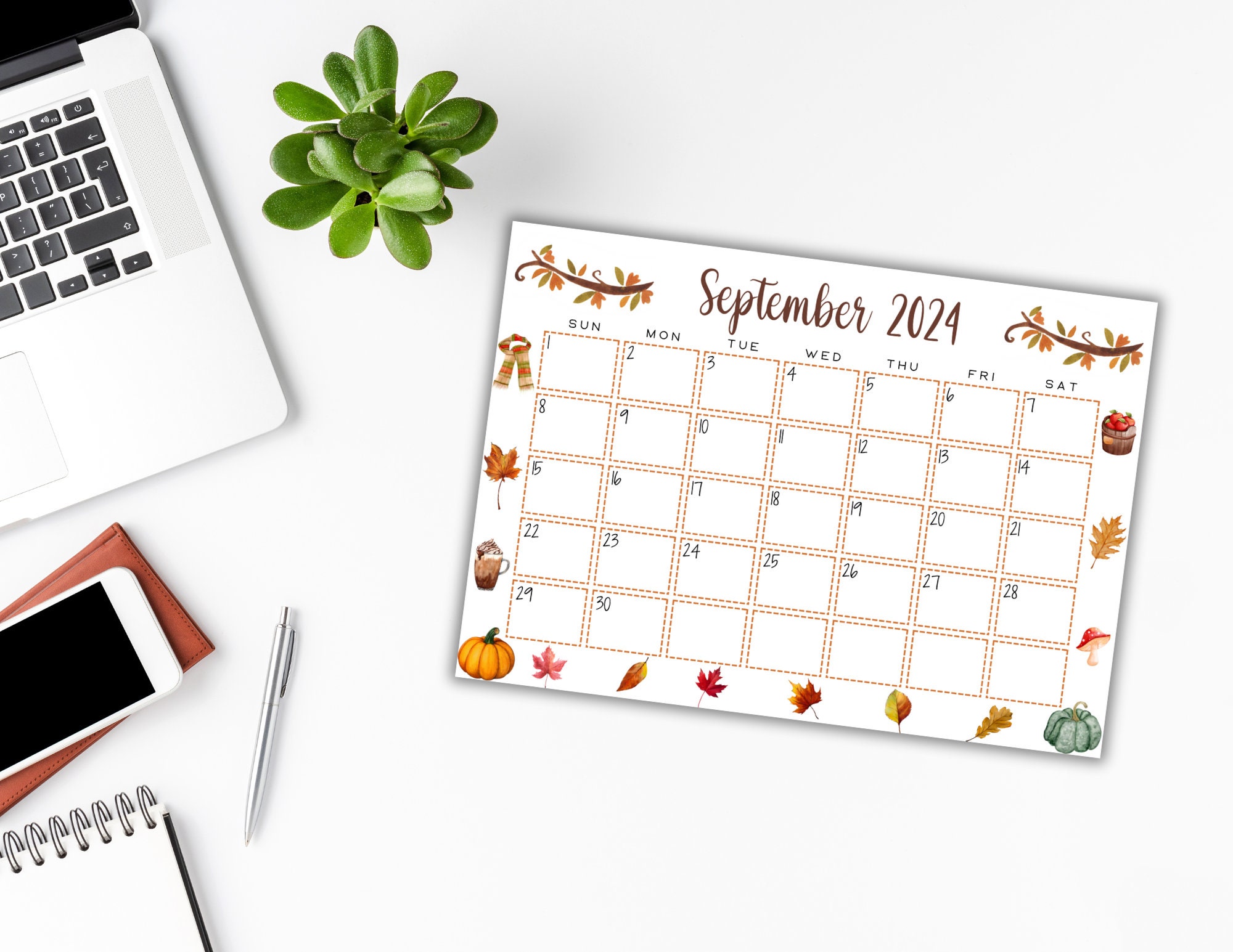 EDITABLE Printable September Calendar 2024 September Calendar W ...