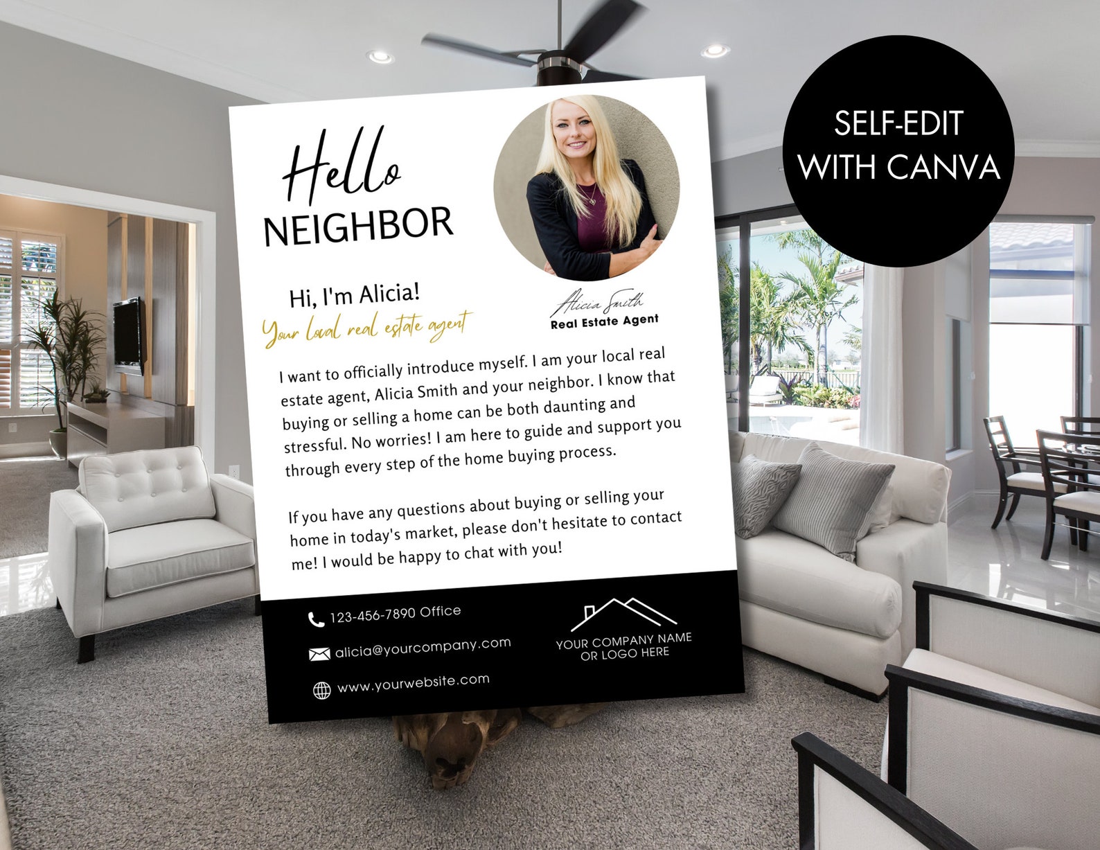 Hello Neighbor Introduction Letter | Real Estate Introduction Flyer ...