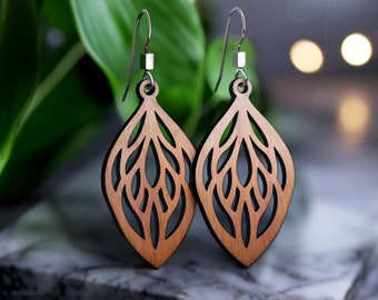 10 Wood, Leather Laser Cut File geometric Earrings SVG Glowforge, Cricut Template Design ...