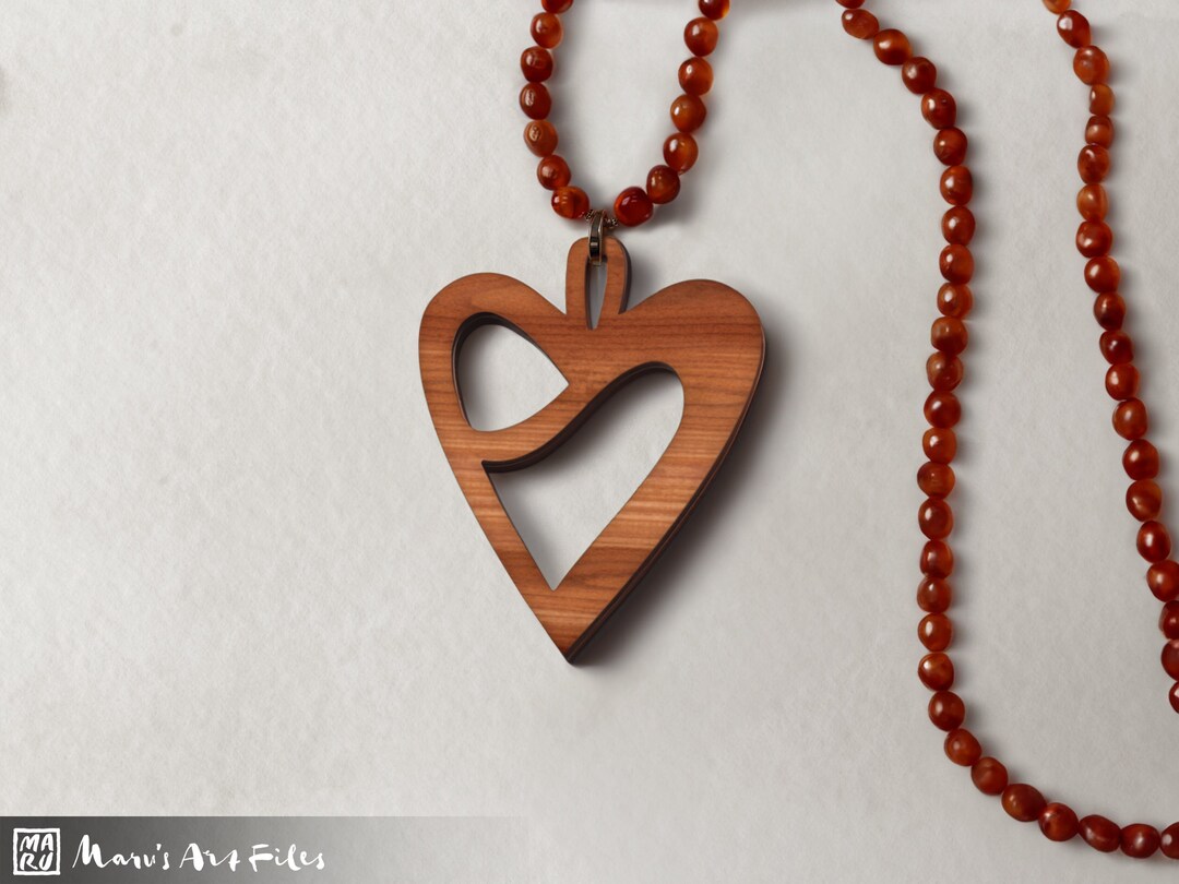 Minimalist Heart Pendant SVG • Wood, Leather Cut File • Glowforge ...