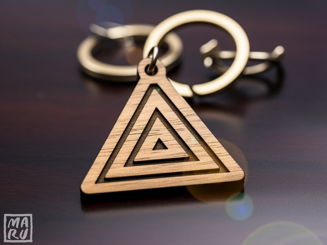 Geometric Pyramid Keychain SVG Glowforge Cricut Template - Etsy
