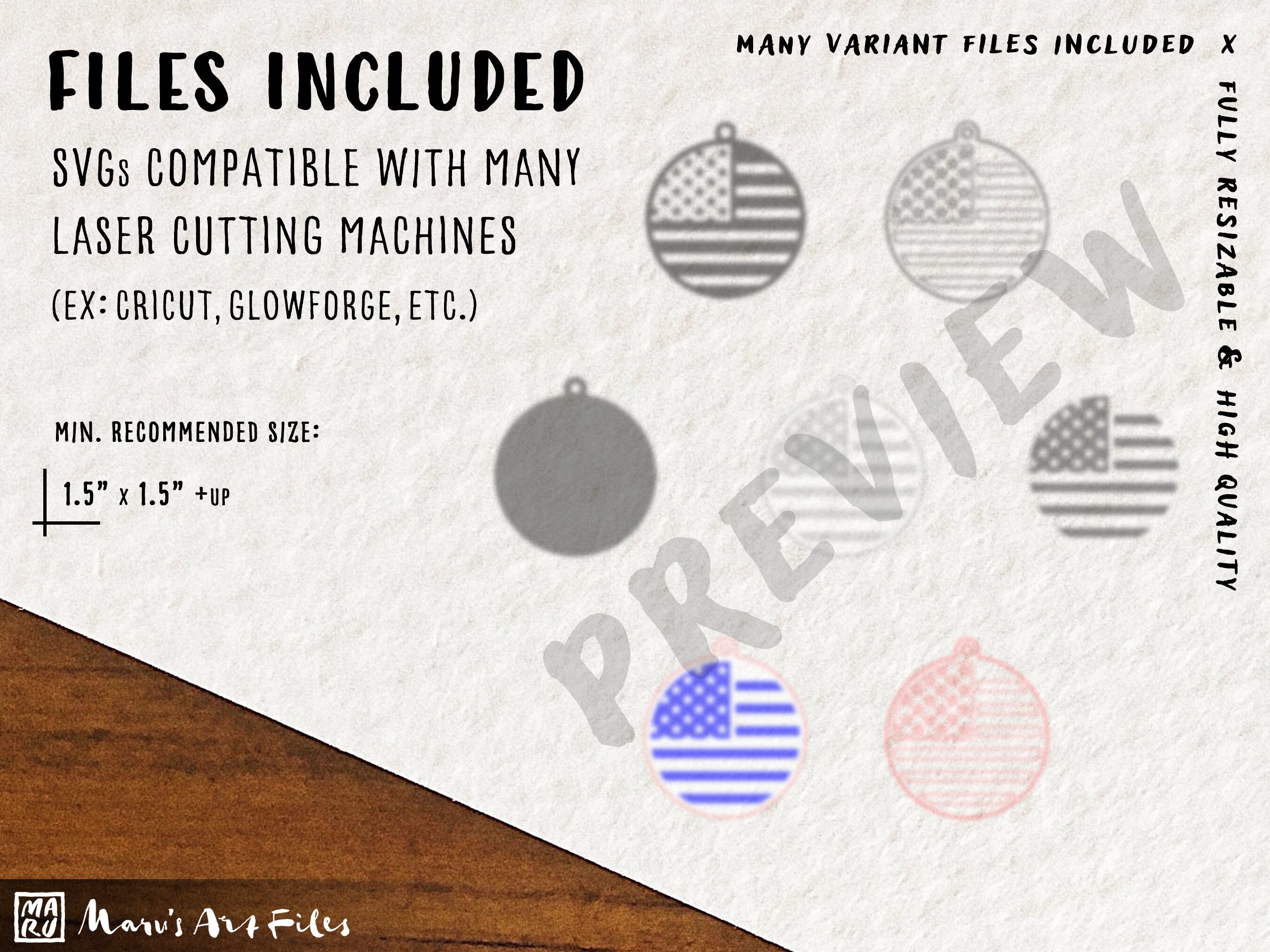 American Flag Pendant SVG • Patriotic Inspo • Wood, Leather, Glowforge ...