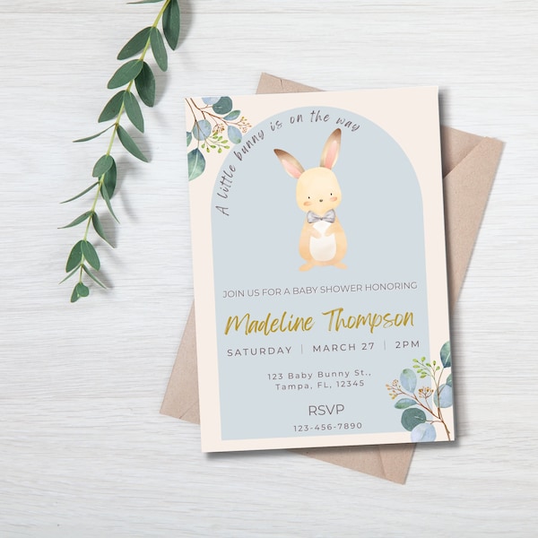 Little Bunny Baby Shower, Bunny Baby Shower, Bunny on the Way Baby ...