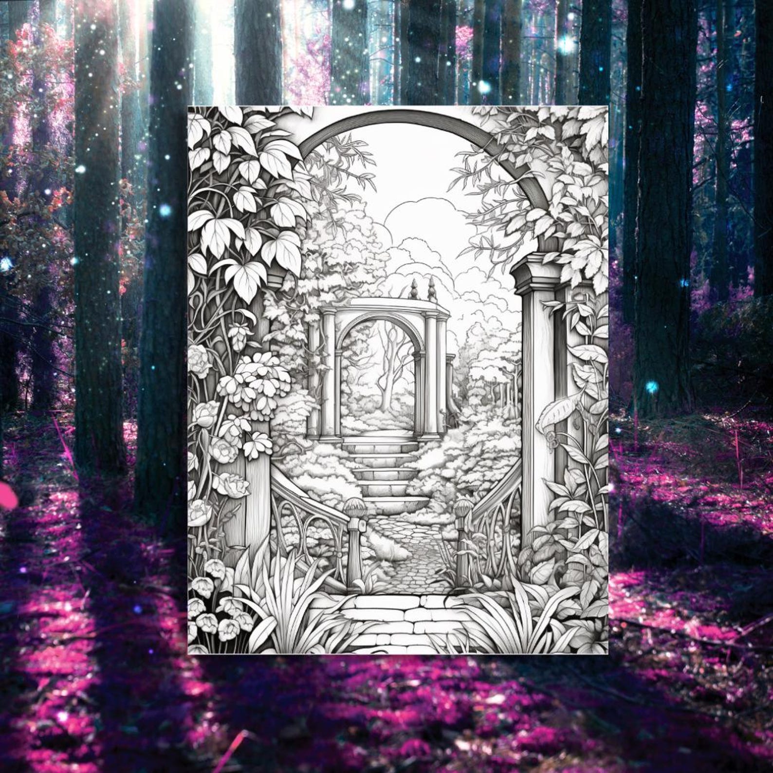 Magic Garden Coloring Pages 300, Digital Download Coloring Book ...