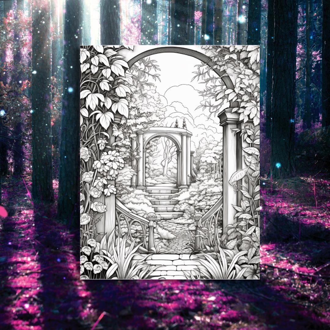Magic Garden Coloring Pages 300, Digital Download Coloring Book ...