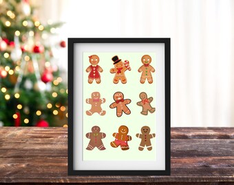 Gingerbread Man Wall Art - Etsy