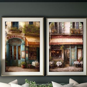 Printable Art French Cafe Paintings, Gallery Wall Set Paris, Digital ...