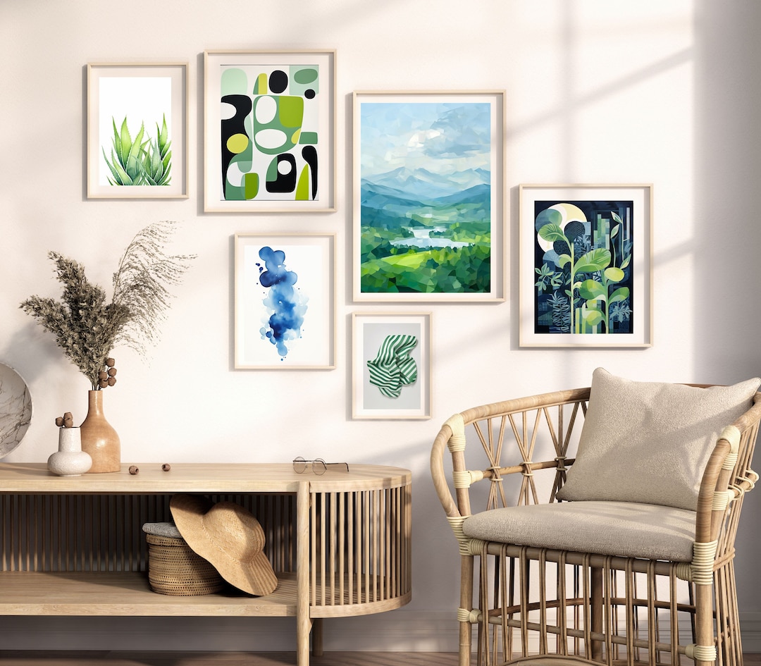 Colorful Nature Art Gallery Wall, Printable Original Paintings for ...