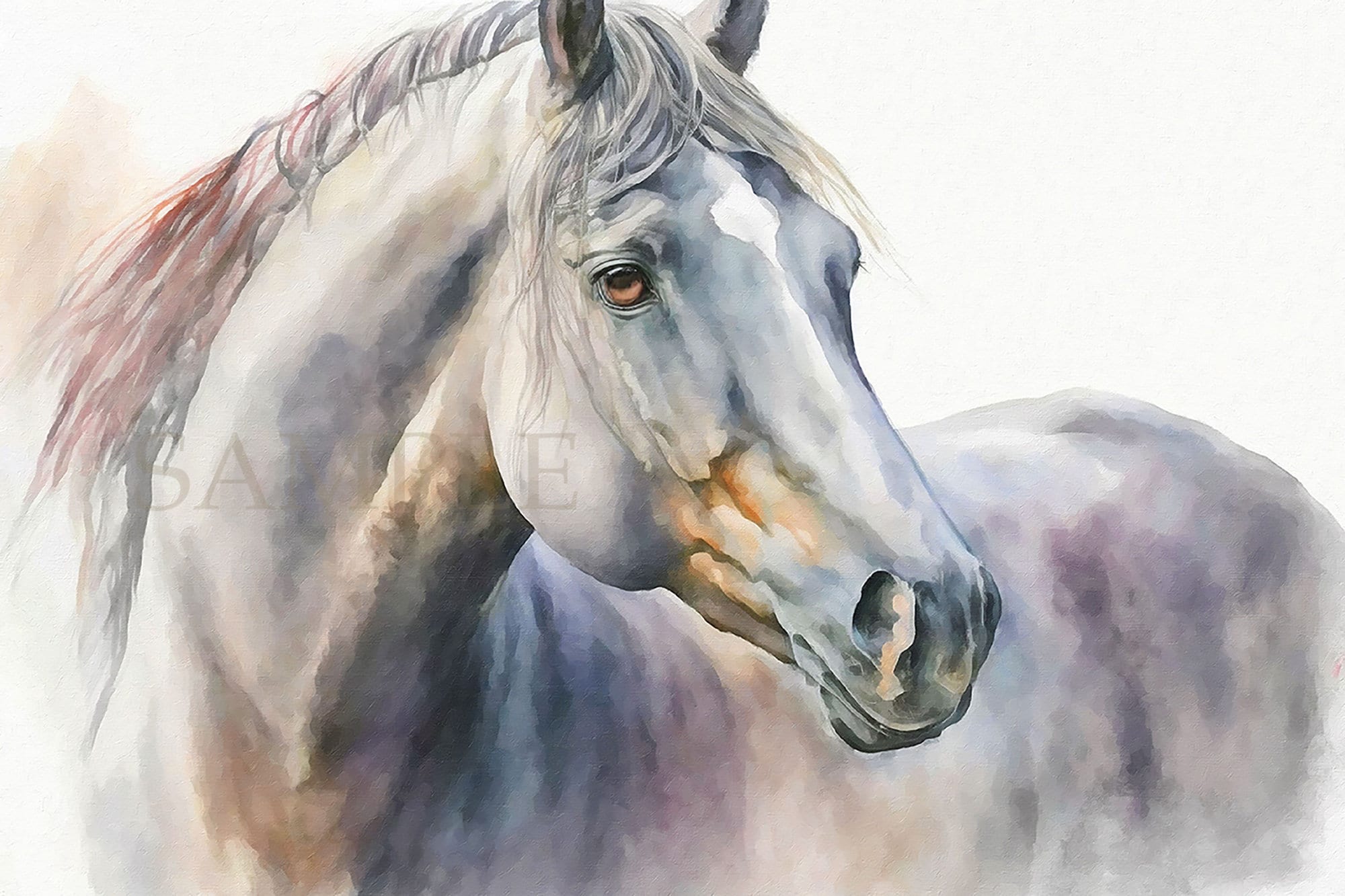 Printable Art Horse Watercolor Painting, Instant Art Digital Download ...