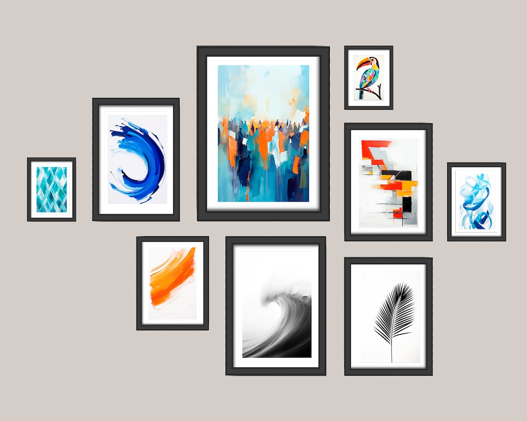 Colorful Art Gallery Wall, Printable Original Paintings for Download ...