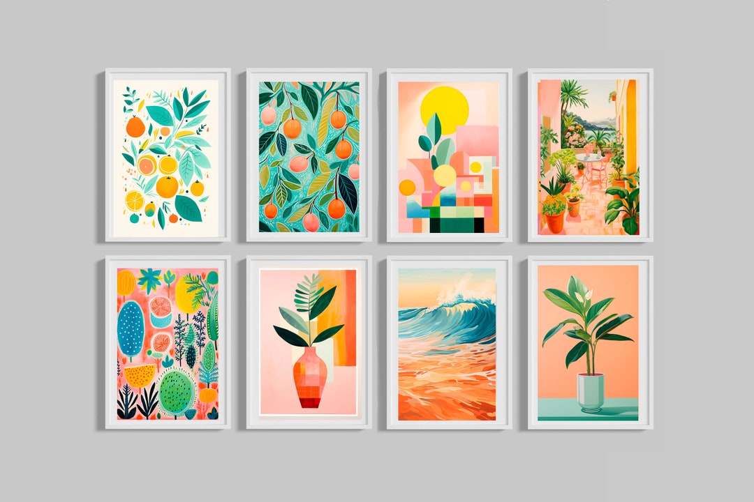 Colorful Art Gallery Wall, Printable Original Paintings for Download ...