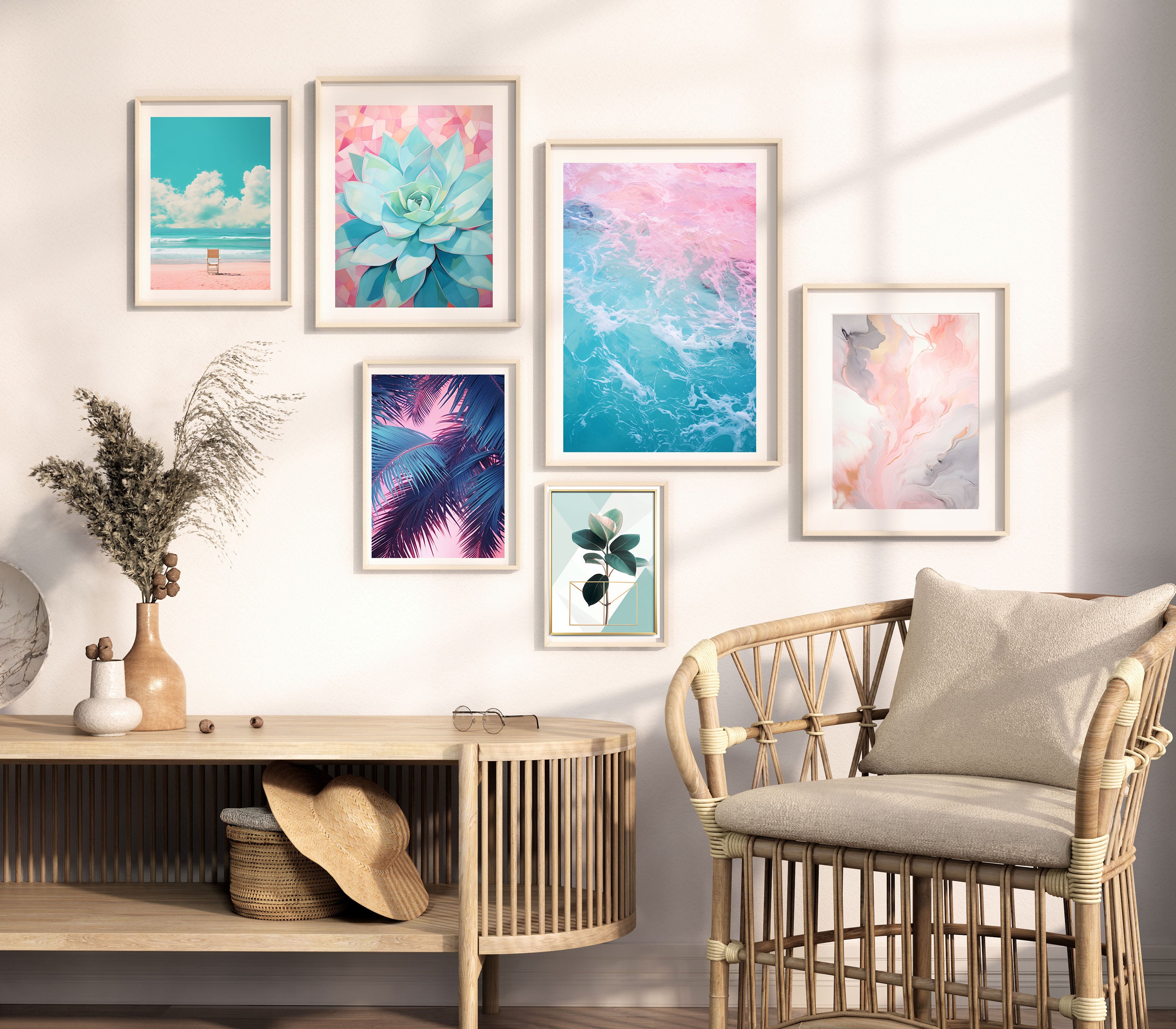 Colorful Art Gallery Wall, Printable Original Paintings for Download ...