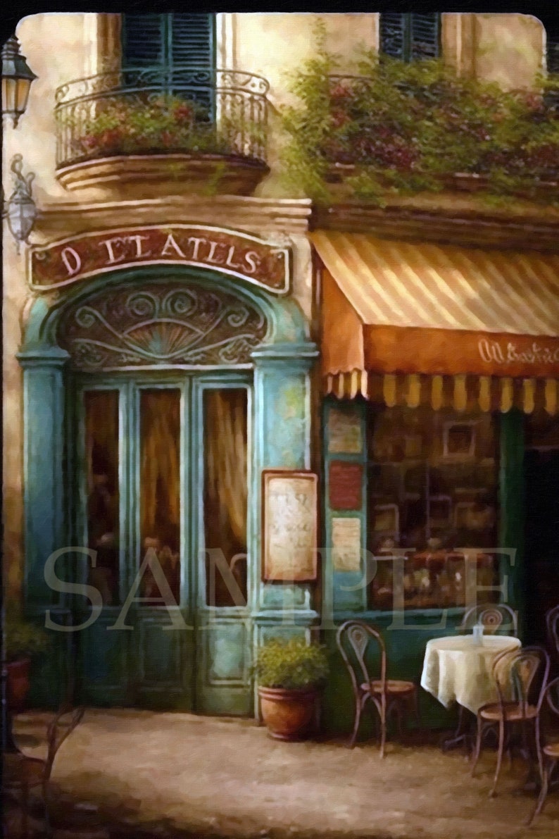 Printable Art French Cafe Paintings, Gallery Wall Set Paris, Digital ...