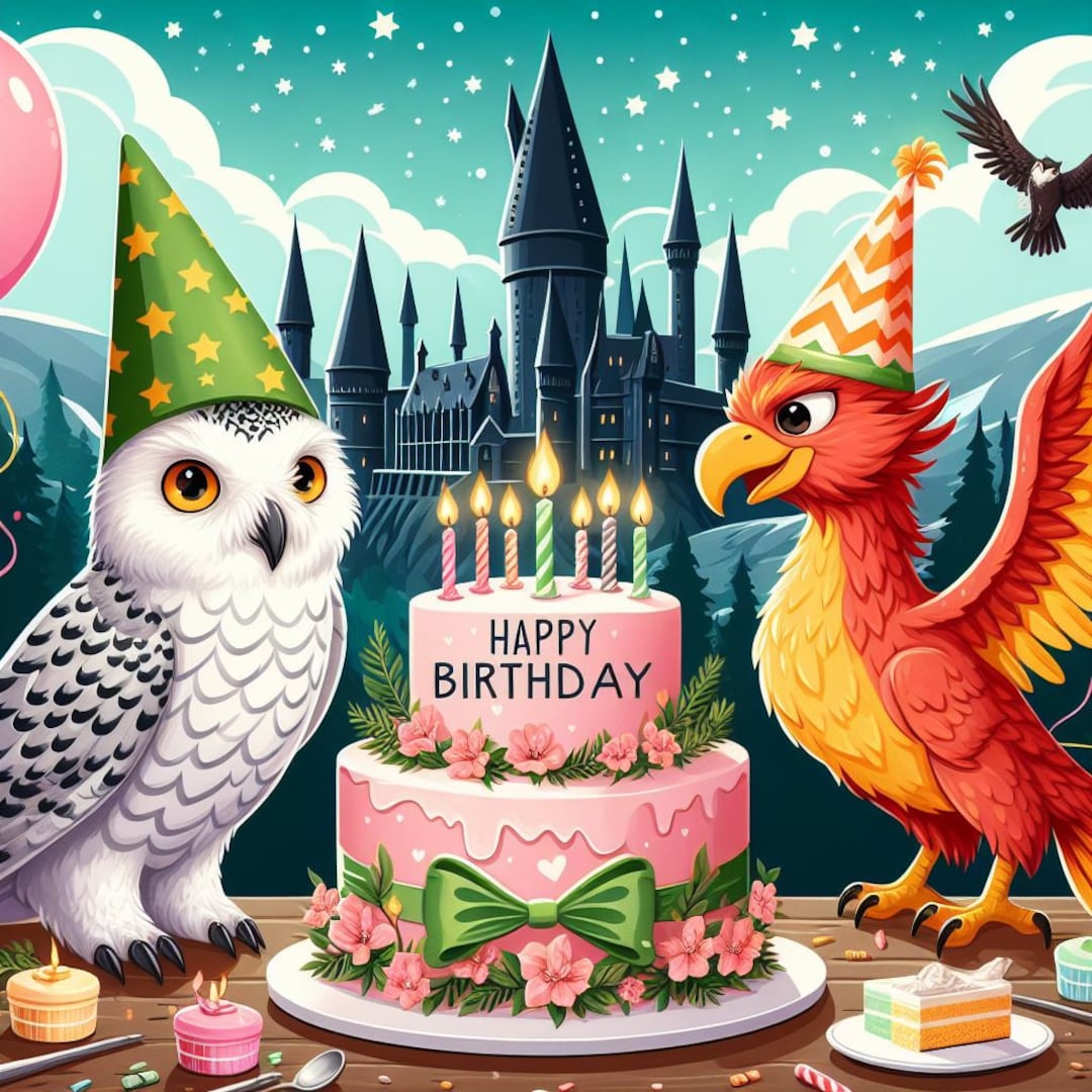 Wizard Happy Birthday Cartoon Image Files - Etsy