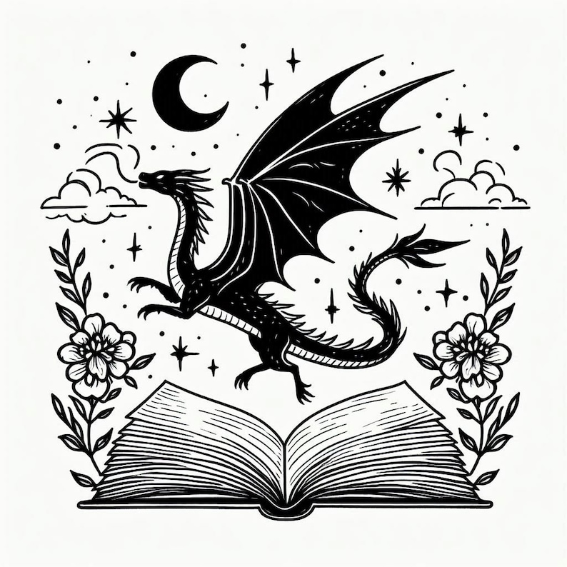 Dragon Book Fire Breathing Png Image Files - Etsy
