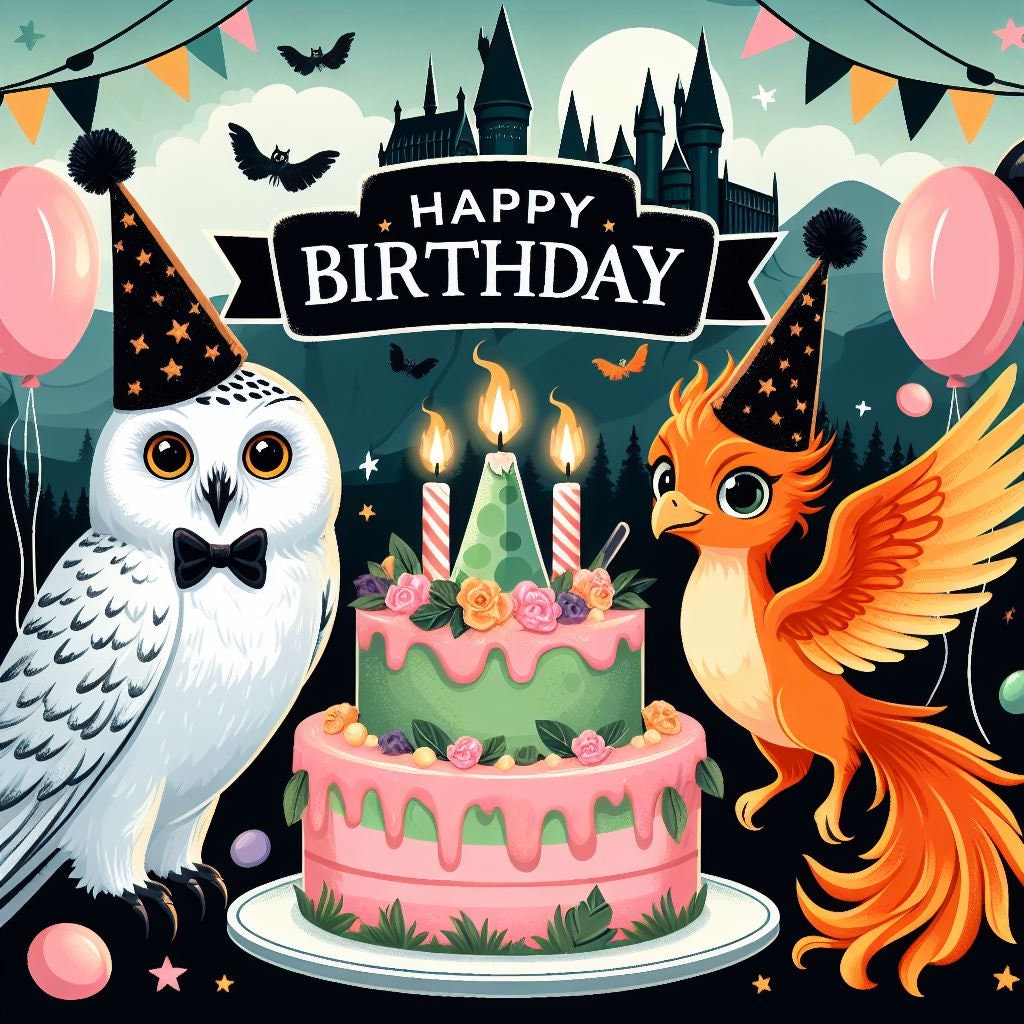 Wizard Happy Birthday Cartoon Image Files - Etsy