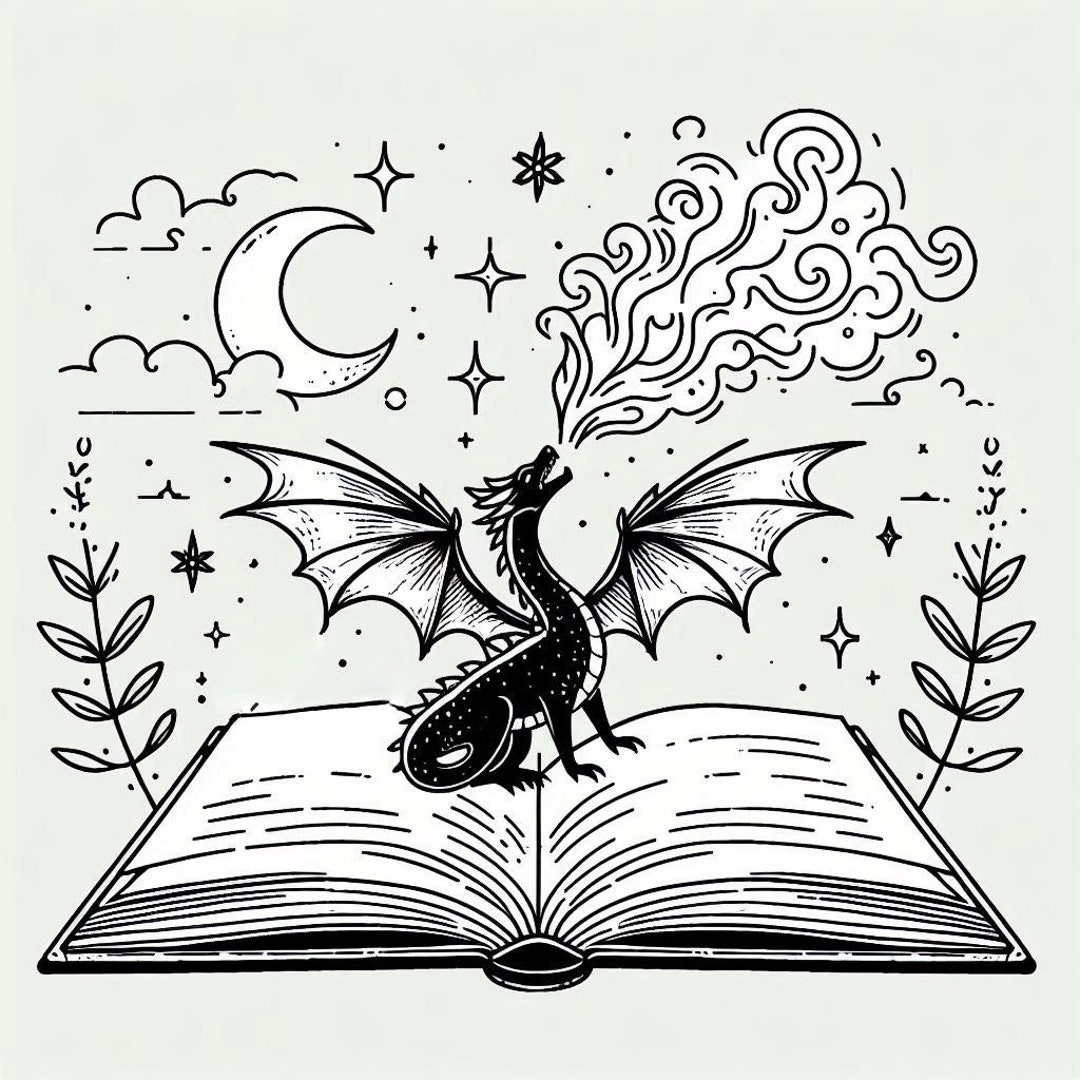 Dragon Book Fire Breathing Png Image Files - Etsy