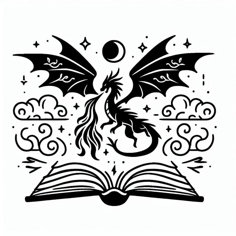 Dragon Book Fire Breathing Png Image Files - Etsy