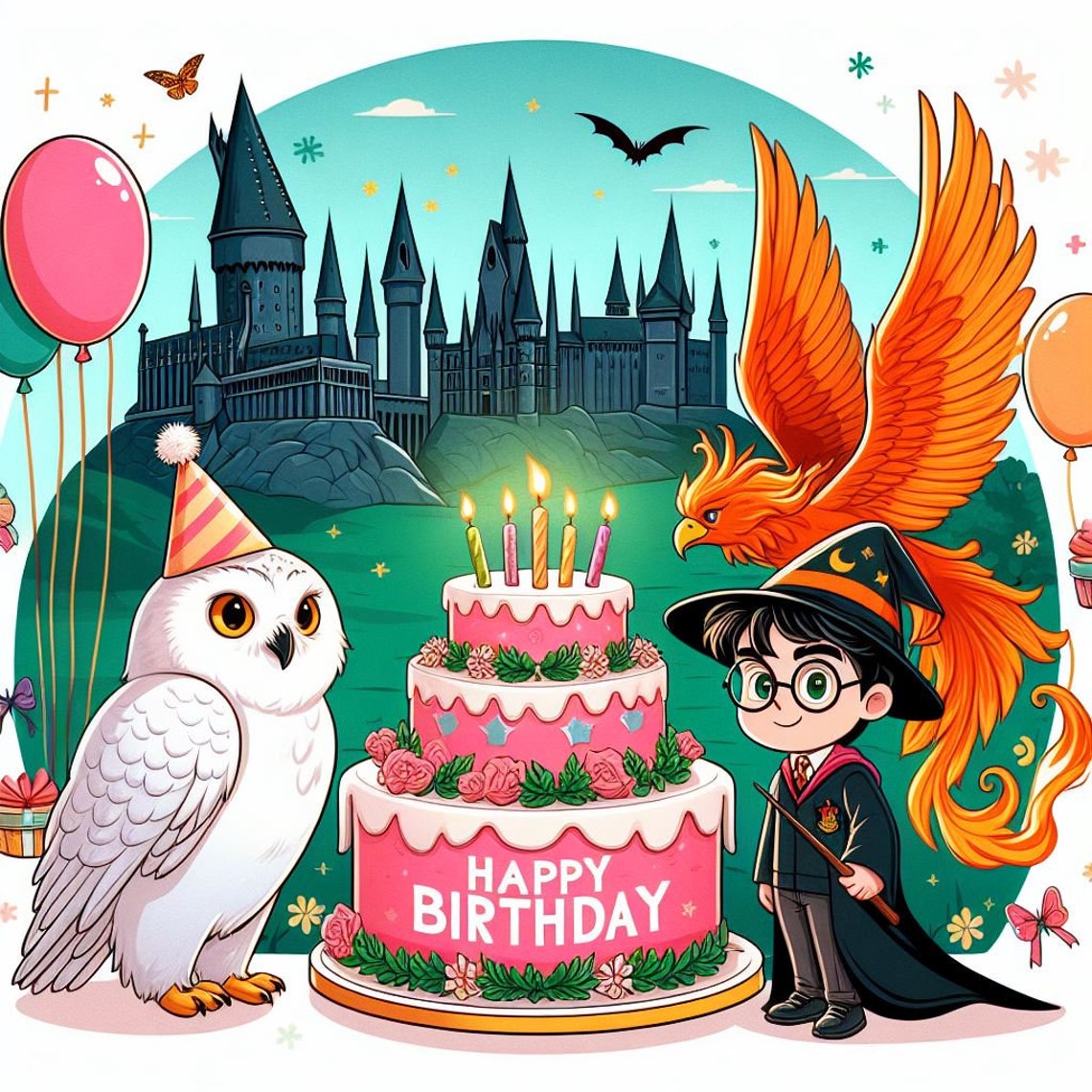 Wizard Happy Birthday Cartoon Image Files - Etsy