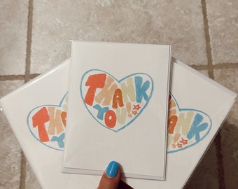 Pink Heart Thank You Folded Cards - Pack of 5 (3.5x5 Inch [1]), 10 (3 ...