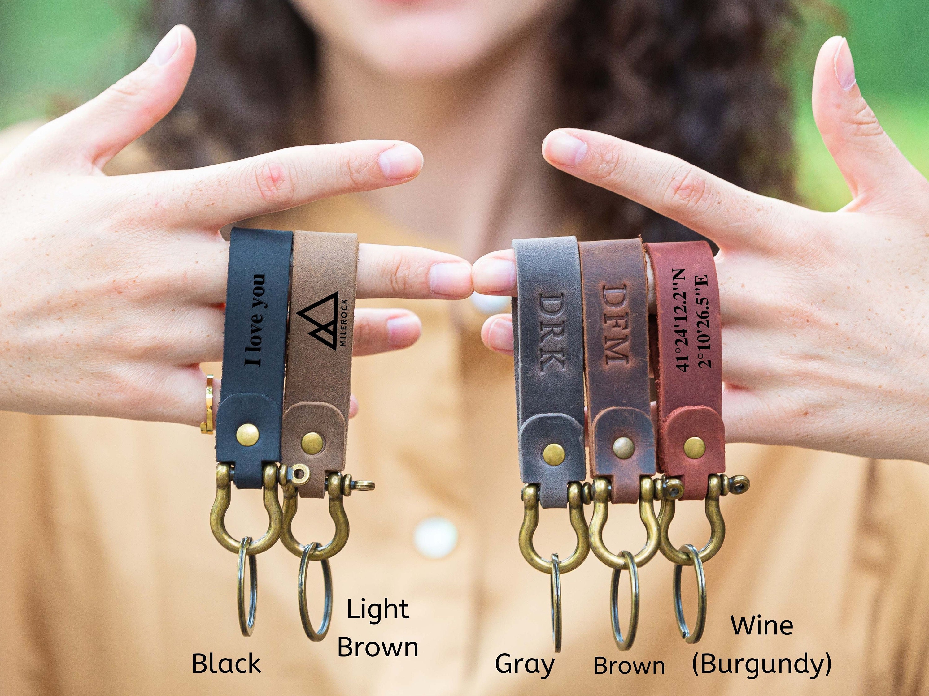 Custom Leather Keychain: Engraved Logo, Personalized Key Fob - Etsy