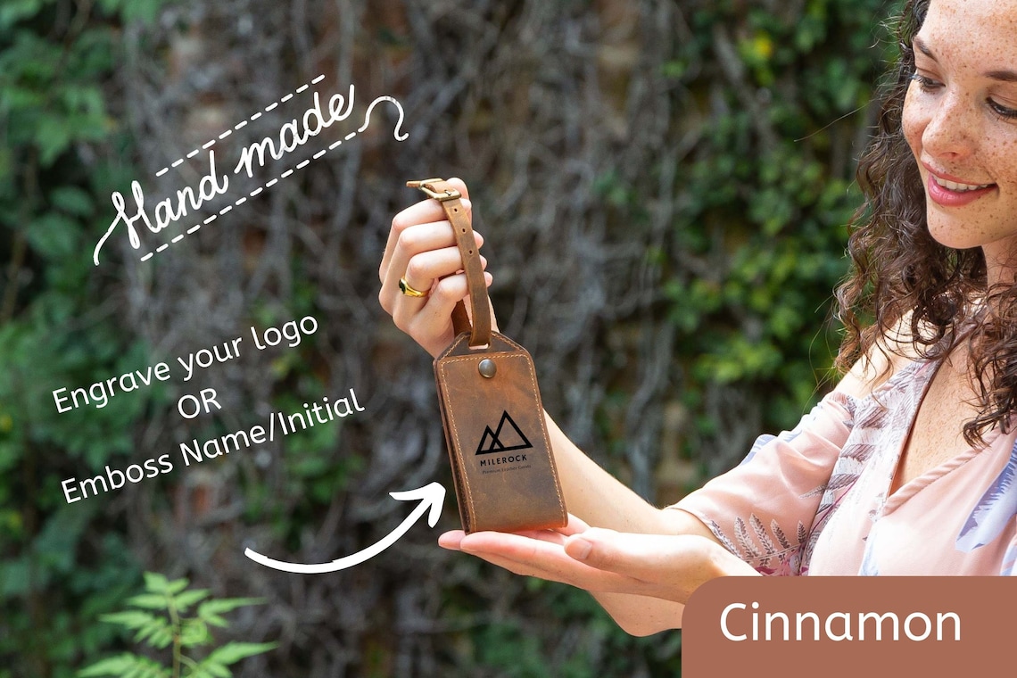 Personalized Leather Luggage Tag Handmade Leather Bag Tag - Etsy