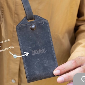 Personalized Leather Luggage Tag: Handmade Custom Duffle Bag Tag - Etsy