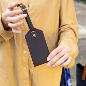 Personalized Leather Luggage Tag: Handmade Custom Duffle Bag Tag - Etsy