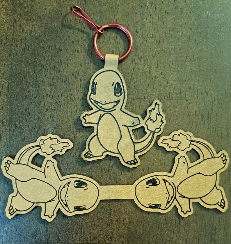 Charmander Leather Key Chain SVG File - Etsy