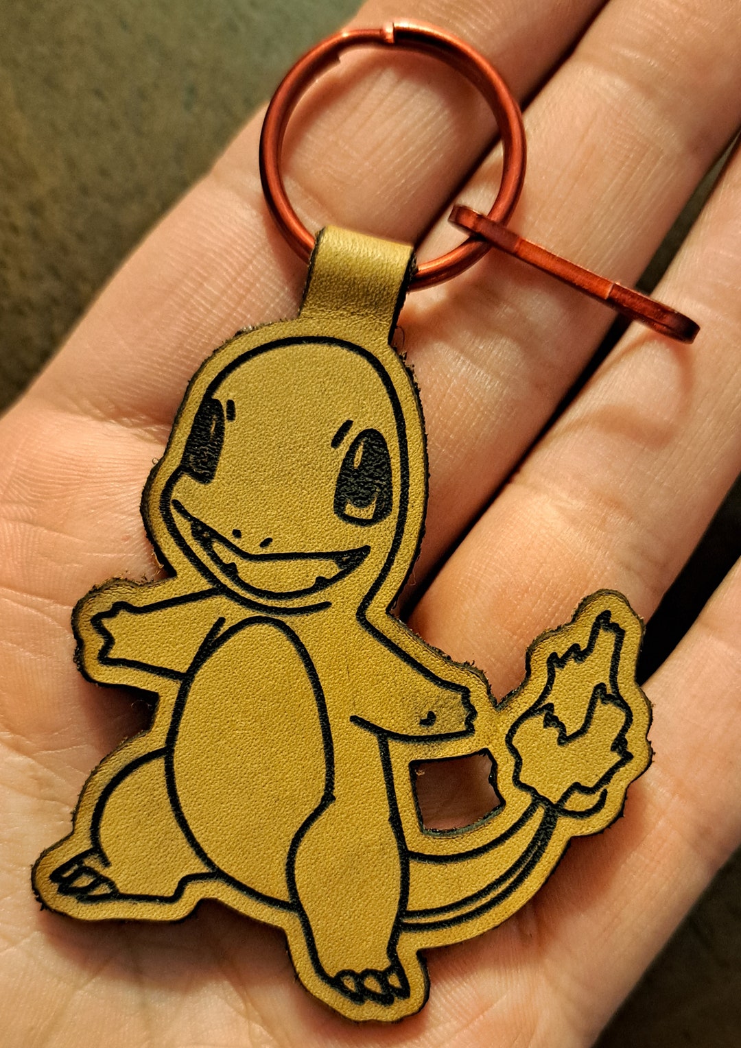 Charmander Leather Key Chain SVG File - Etsy