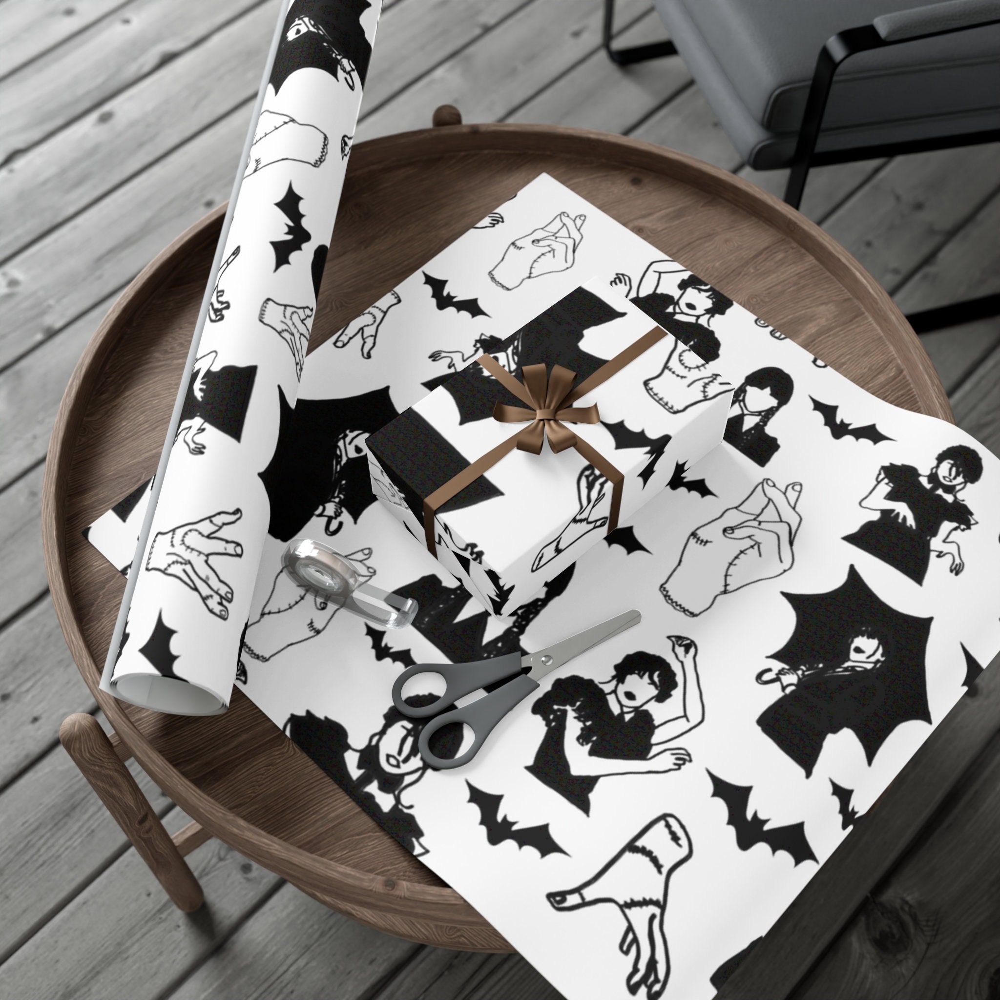 Wednesday Addams & Thing Halloween Wrapping Paper sold by Giselle ...