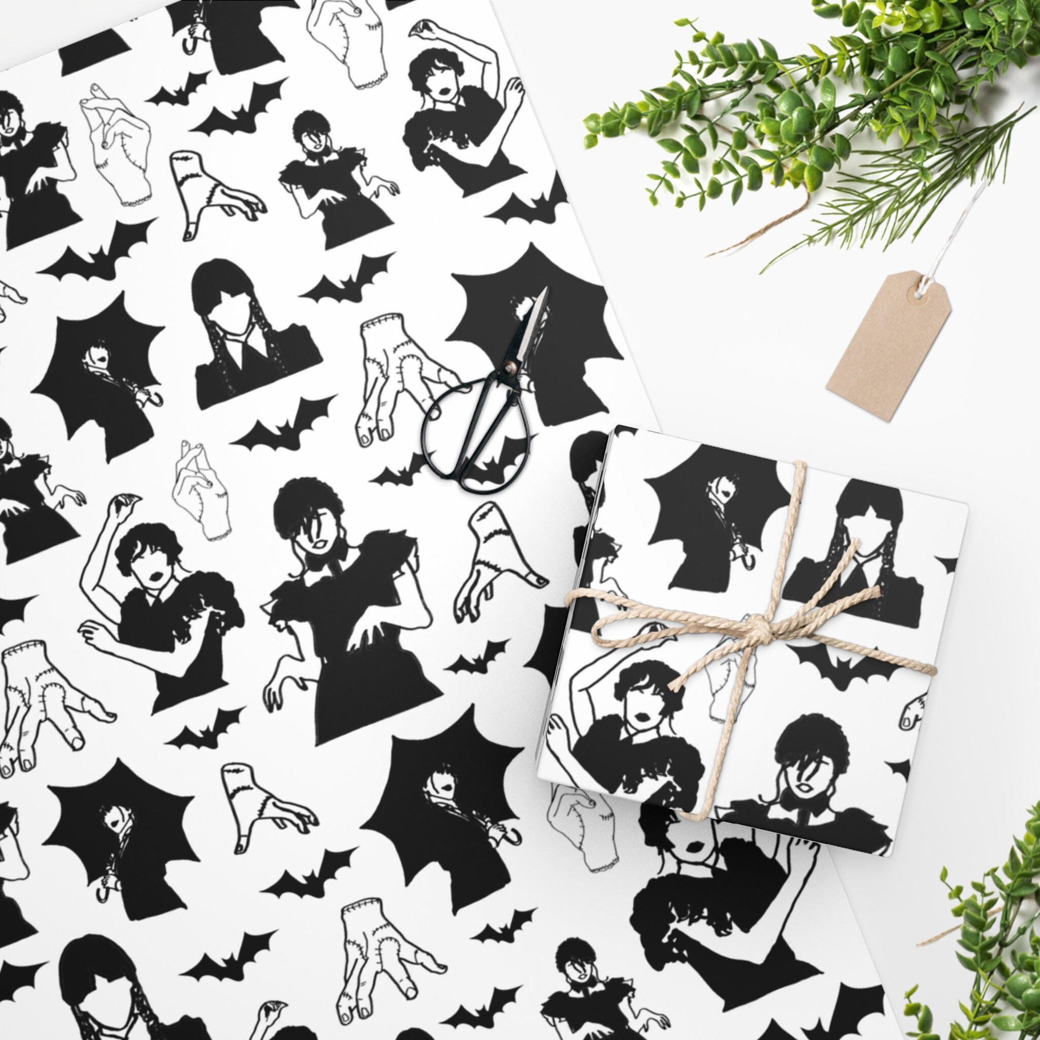 Wednesday Addams & Thing Halloween Wrapping Paper sold by Giselle ...
