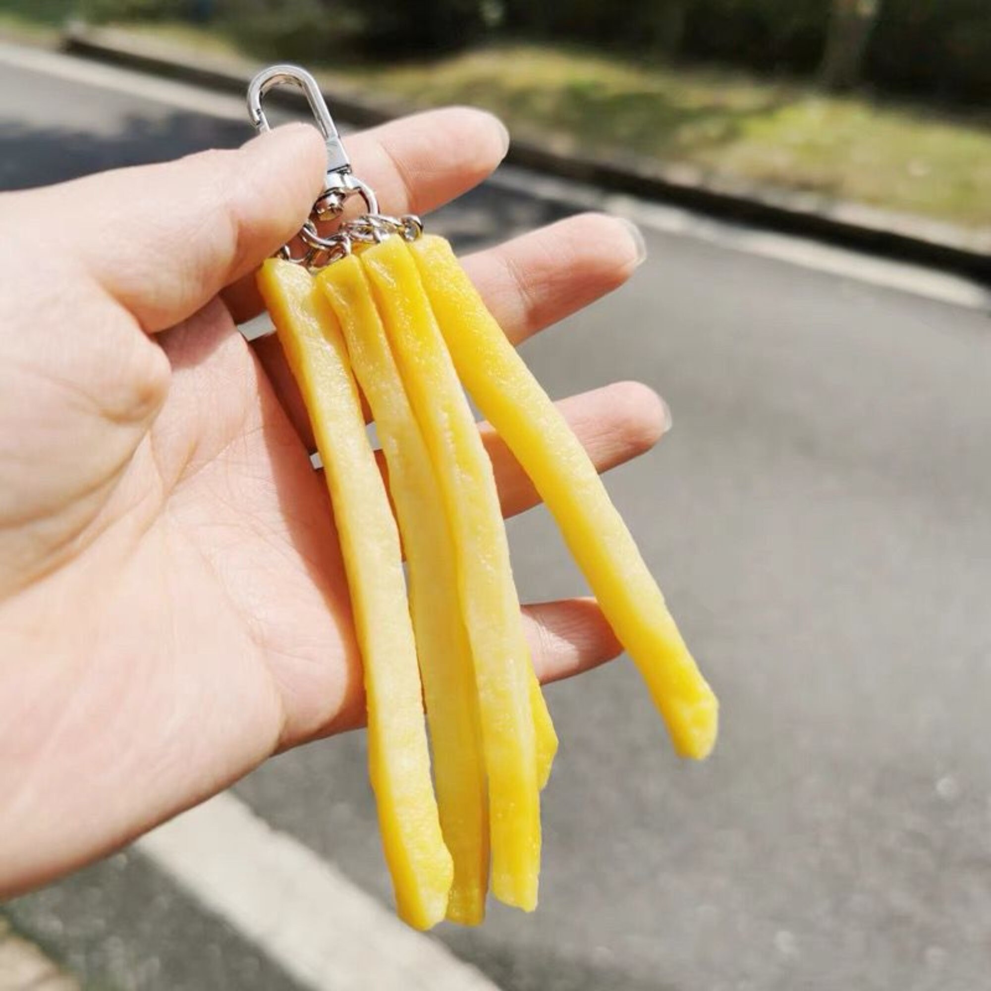 Fake French Fries Keychain 4pcs French Fries Keyring Bag Pendant Funny ...