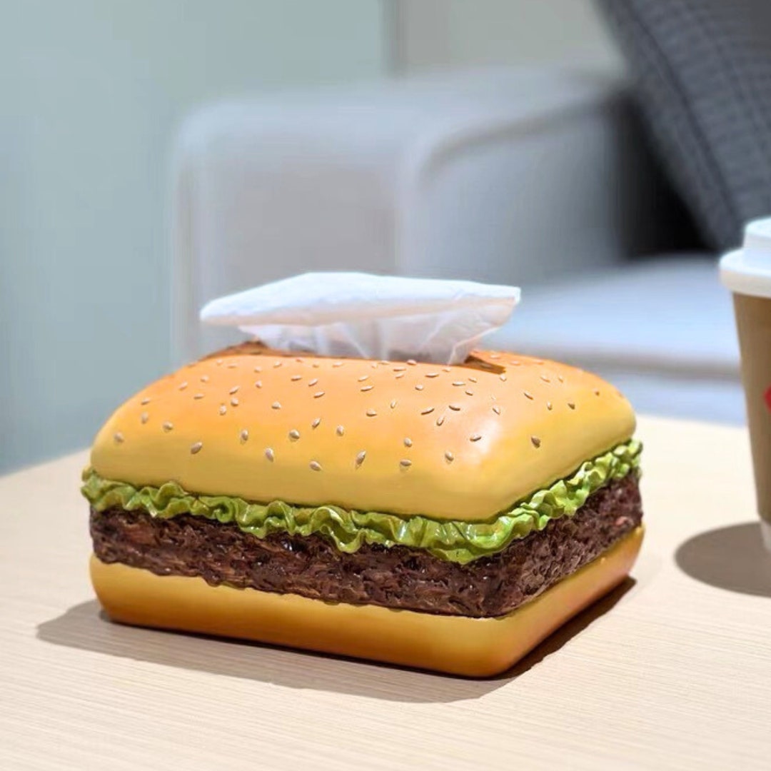 Hamburger Shaped Tissue Box Creative Gift for Friends Living Room Decor ...