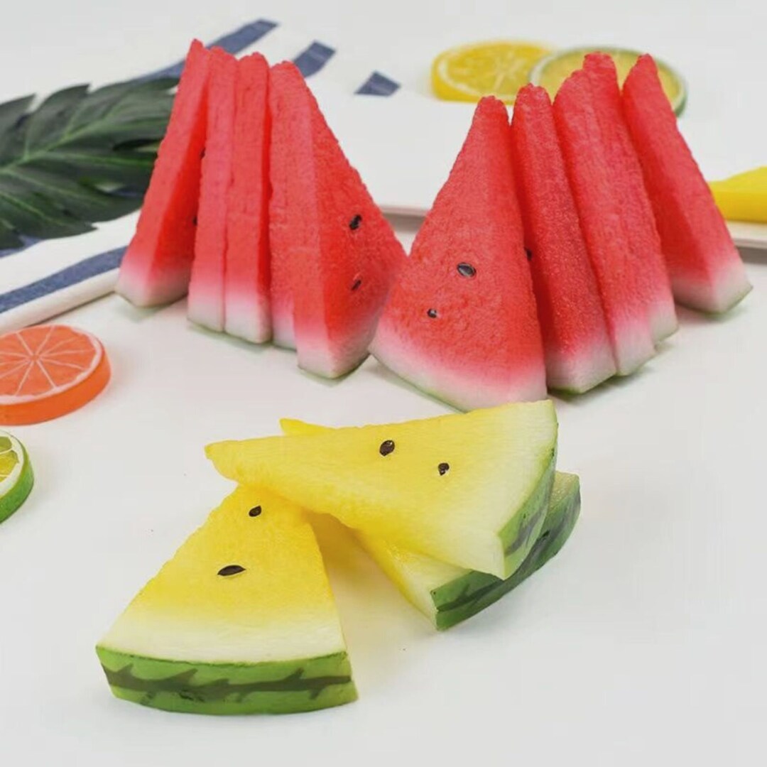 Artificial Watermelon Pieces 1PC Fake Watermelon Slices Fake Fruit Faux ...