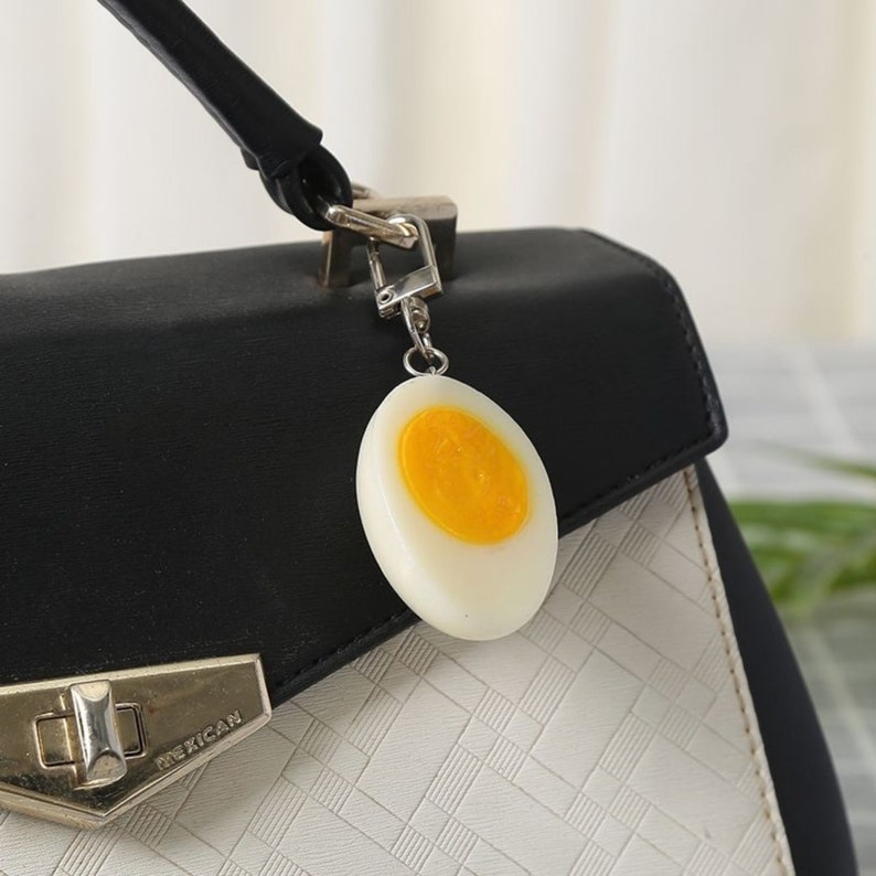 Realistic Egg Keychain Half Boiled Egg Keyring Bag Pendant - Etsy