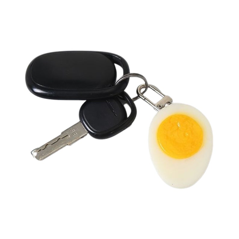 Realistic Egg Keychain Half Boiled Egg Keyring Bag Pendant - Etsy