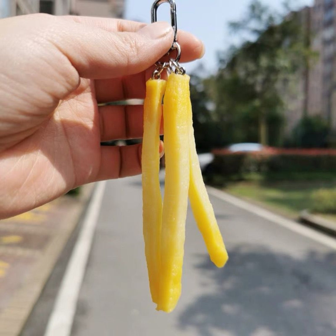 Fake French Fries Keychain 4pcs French Fries Keyring Bag Pendant Funny ...