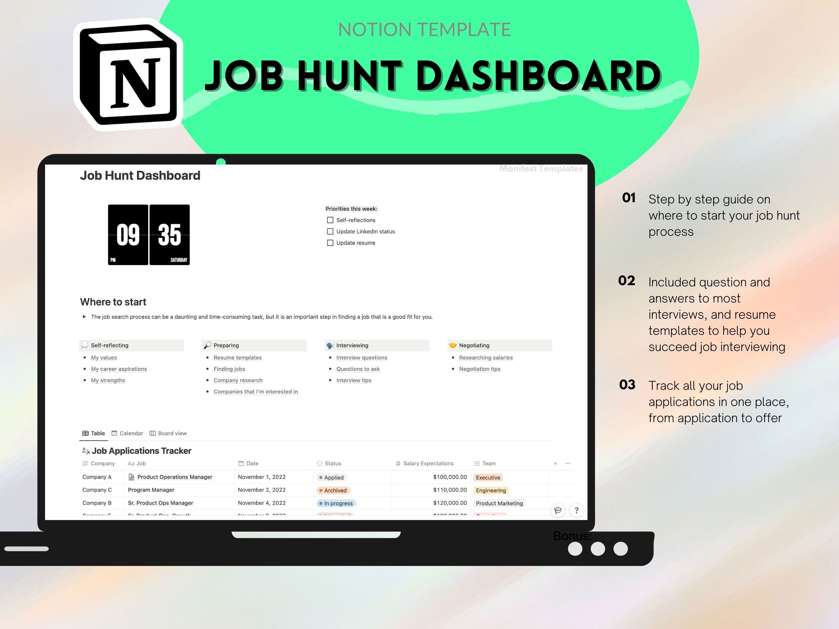 Job Tracker, Job Search Planner, Job Application Tracker, Job Search ...