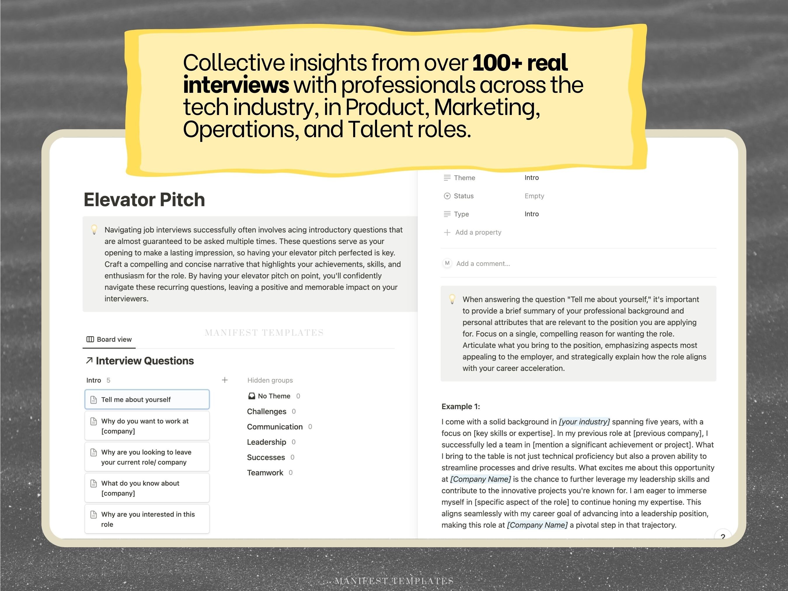 2024 Job Interview Questions Database Template Notion Template - Etsy