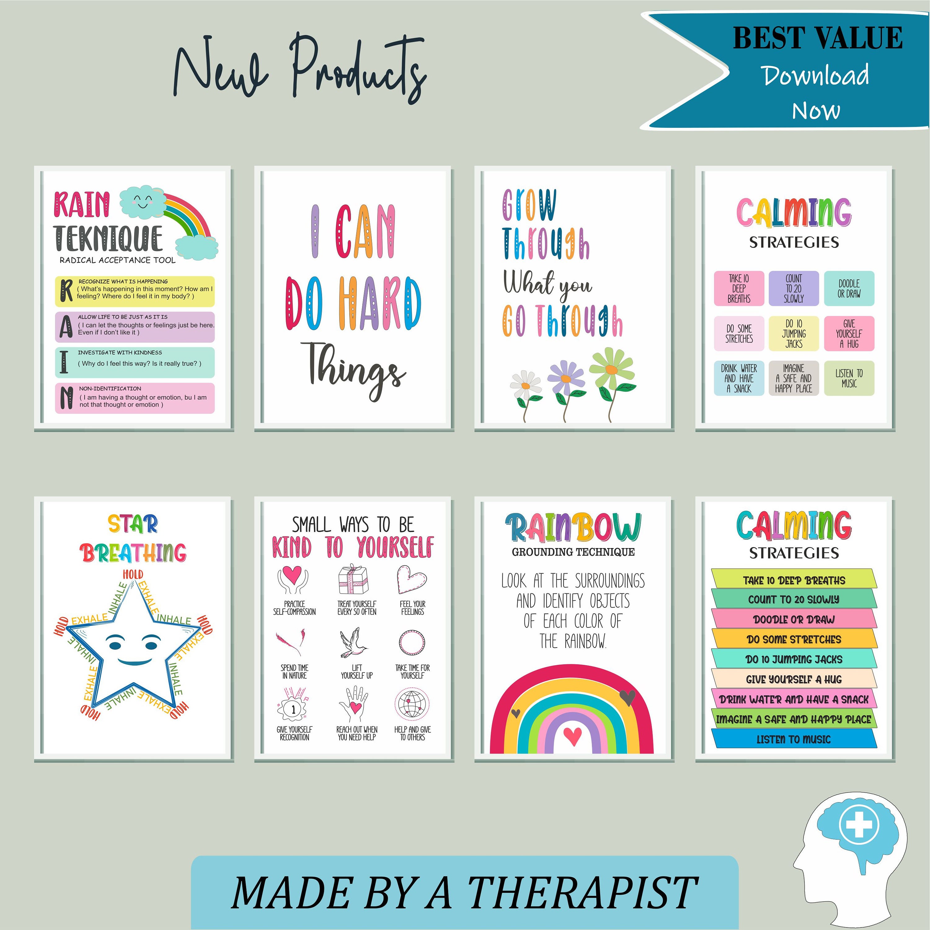 60 Calming Corner Classroom Boho Calm Down Printable Decor Wall Art ...