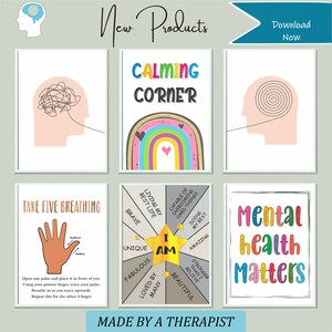 50 Mental Health Gifts Poster for Office, Breathing Techniques ...