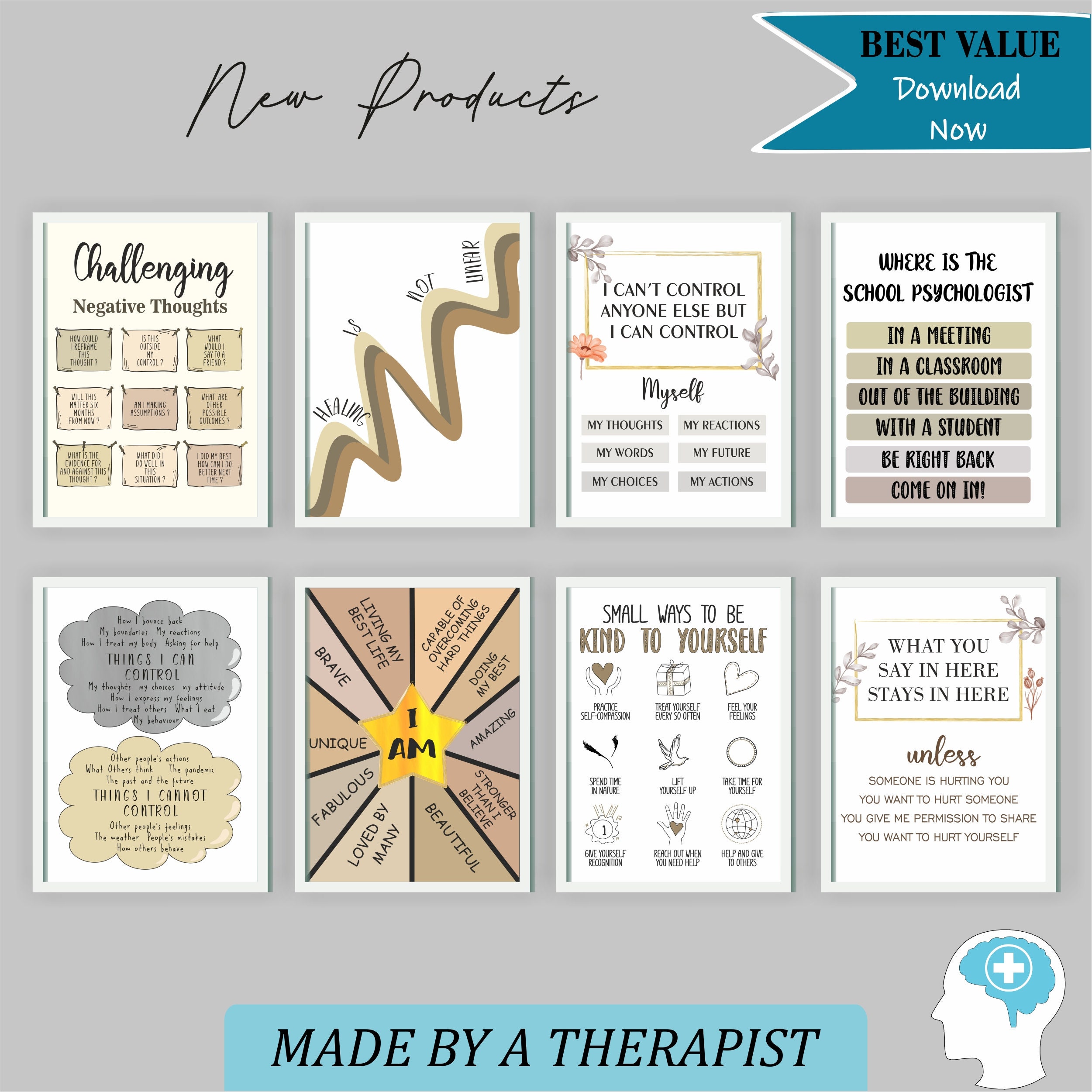 50 Counseling Door Gifts Board Kids Sign Social Worker Poster Prints ...