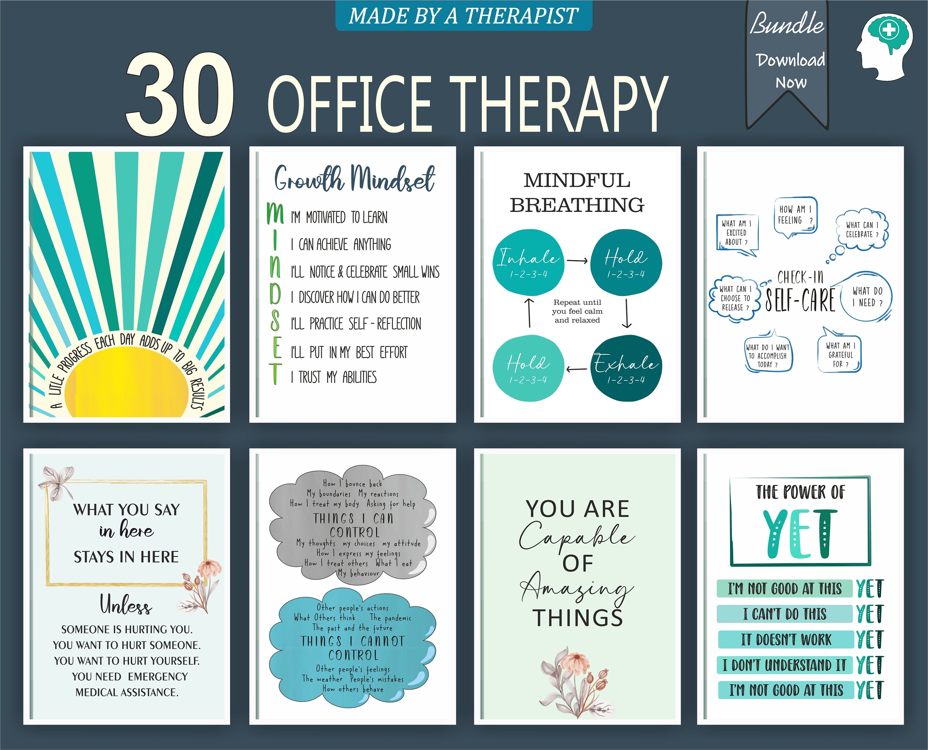 30 Boho Therapy Office Decor Classroom Decor Bundle Calming Down Corner ...