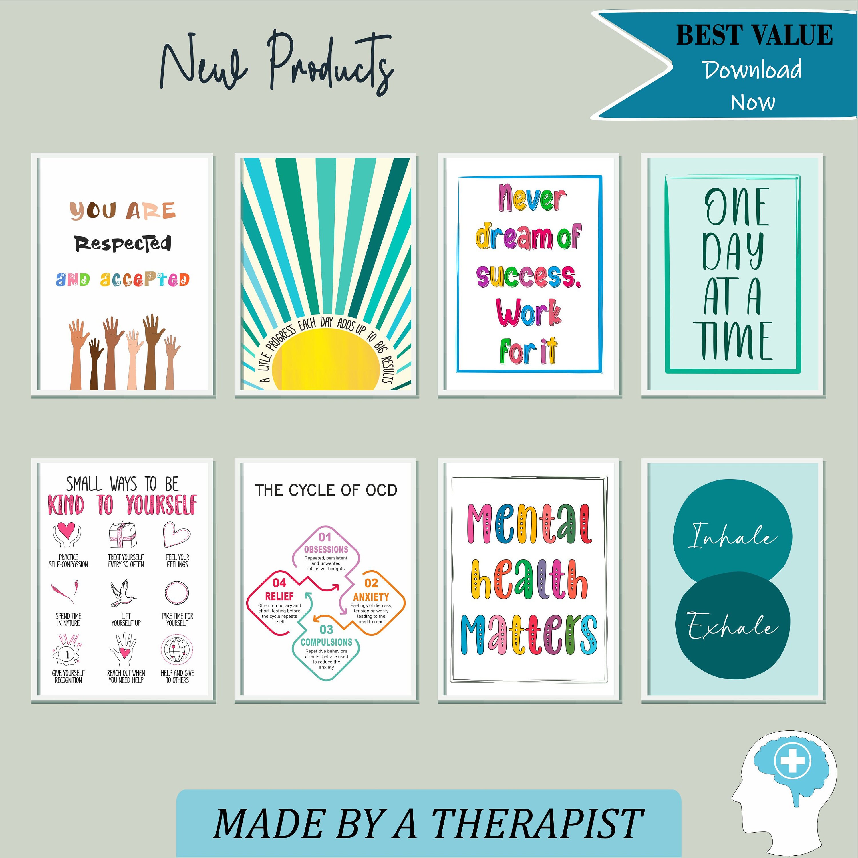 60 Emotions Poster Health Room Sign School Counselor Office Therapy Art ...