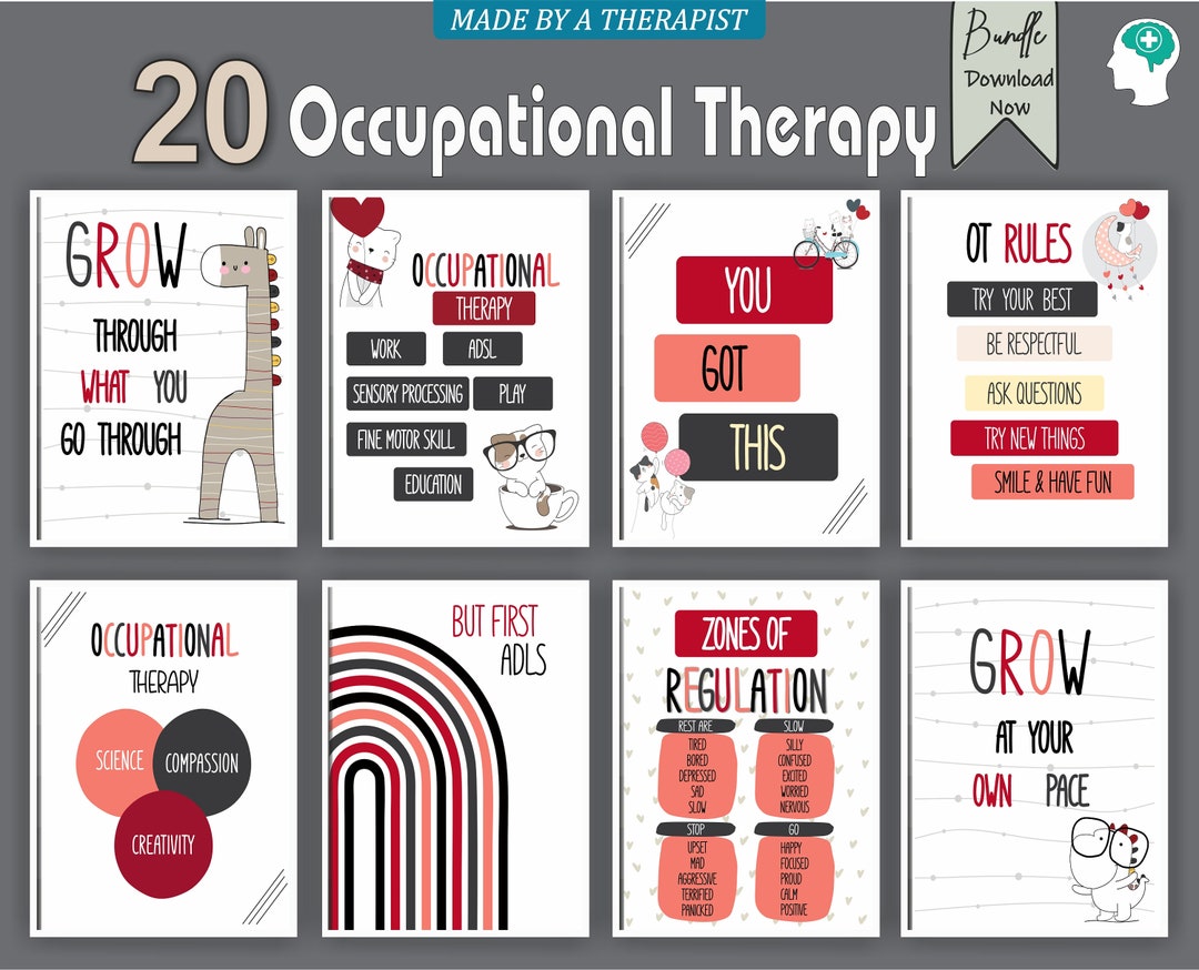 20 Occupational Therapy Bundle Kids OT Office Poster School Therapy OT ...