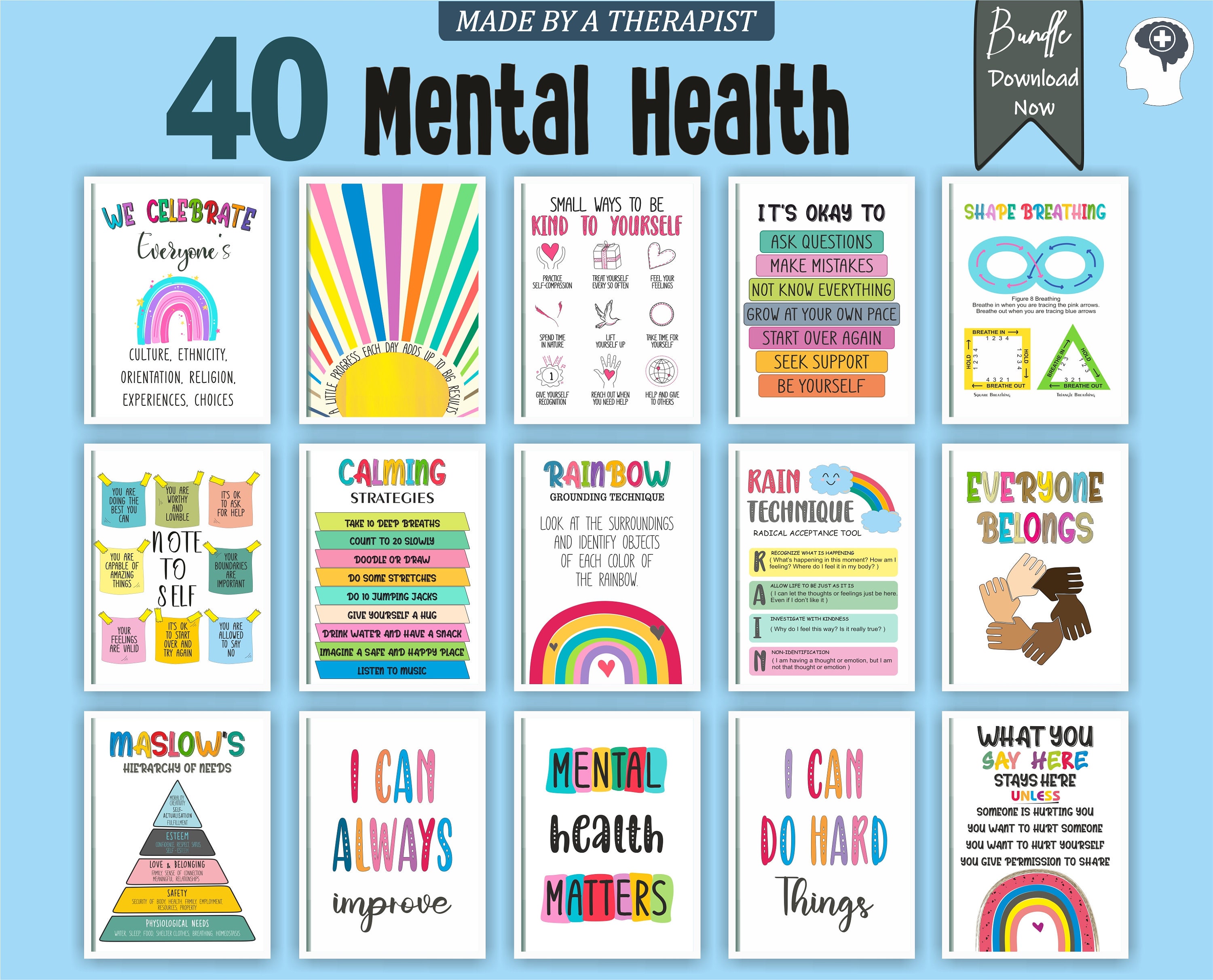 40 School Counselor Posters Calm Down Corner Toddler Calm Corner Sign ...