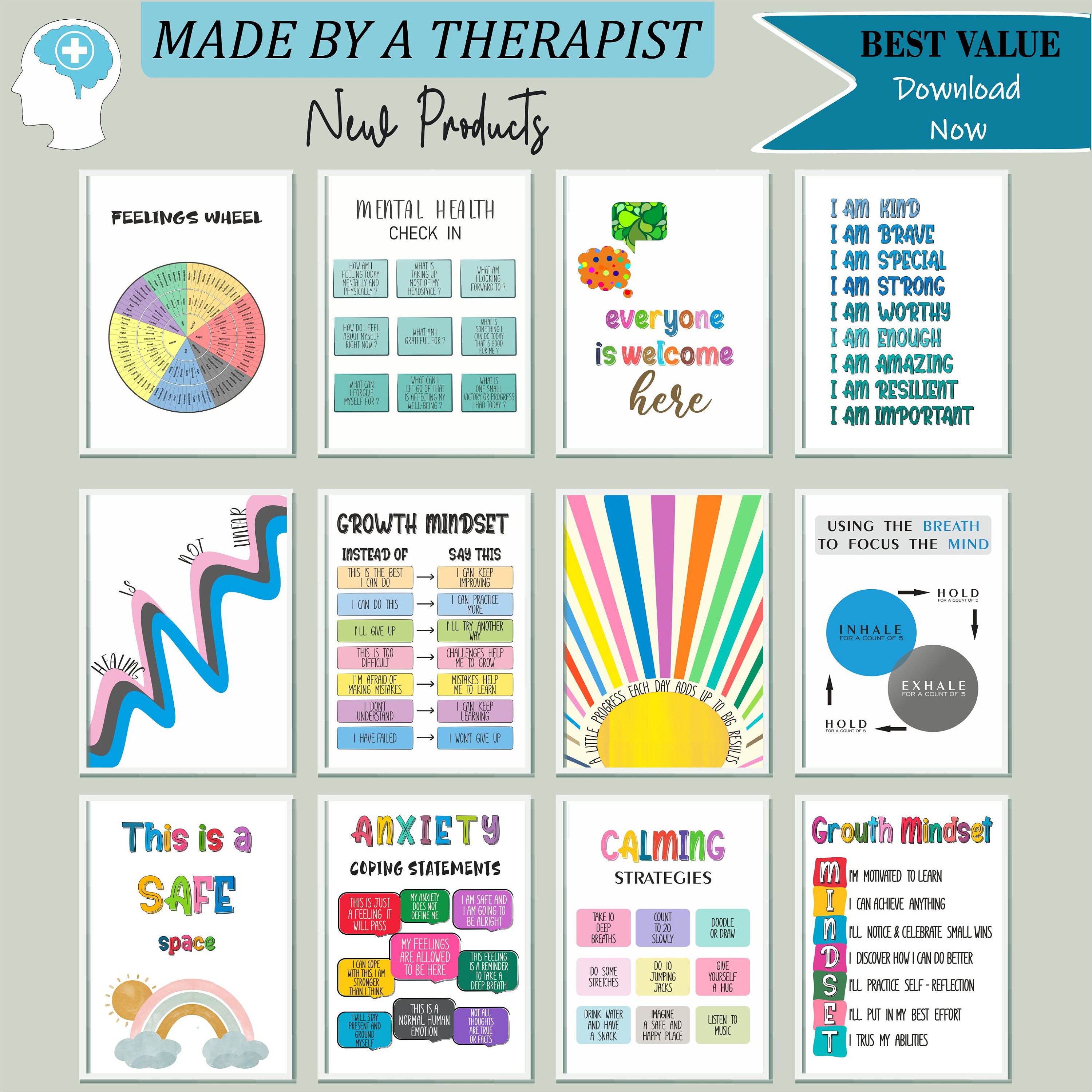 100 Calming Corner Posters School Counselor Posters Calm Corner ...